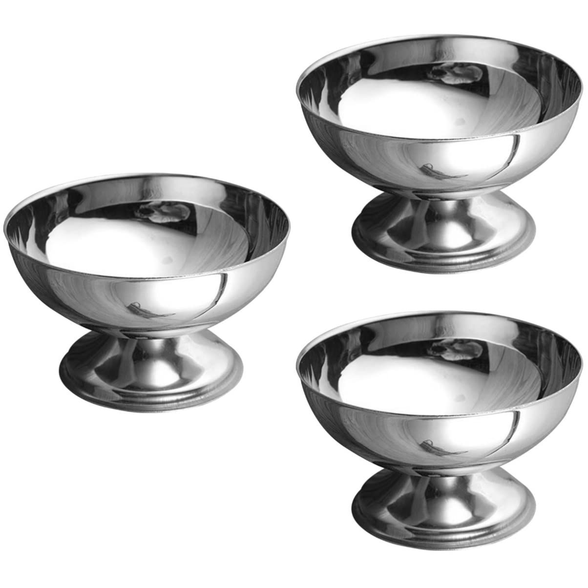 STOBAZA 3 pcs Creative Xxcm Tumbler Tasting Cups Goblets Cocktail Dish for Meal Trifle Container Silver S/ Sauce Sundaes S Tiramisu Glasses Hotel Holder Parties Parfait Footed Yogurt Prep