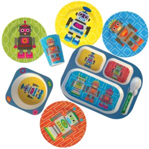 French Bull 4pc Kids Everyday Set - Robots, 11.77" x 2.87" x 8.54"