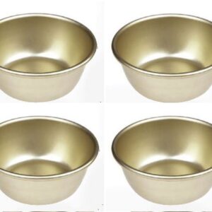 Set of 4 Nickel Silver Plated Aluminum Traditional Bowls for Korean Raw Rice Wine Ramen Noodles