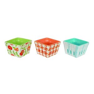 transpac dolomite citrus spring berry basket, set of 3, assortment