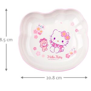 Hello Kitty Bear Sakura Cute Pink Dinnerware Flatware Meal Set – Plate Bowl Cup Spoon, 4 pieces