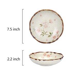 MDZF SWEET HOME Ceramic Large Noodle Bowl 25 Oz Soup bowl Salad Bowl Set of 2