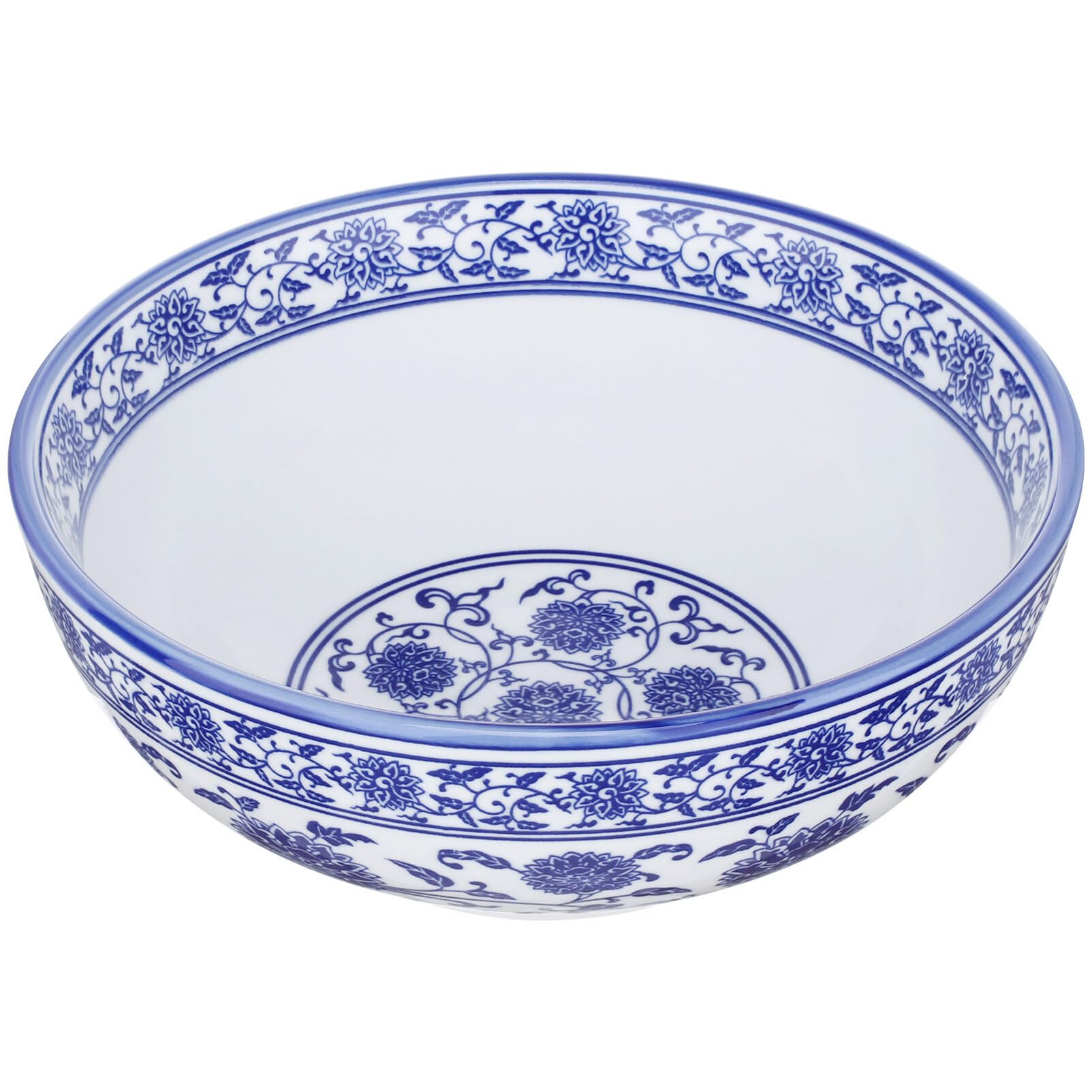 Luxshiny Ceramic Bowl Ceramic Soup Bowl Blue And White Porcelain Bowl Ceramic Ramen Bowl Snack Bowl Serving Bowl for Home Kitchen Noodle Soup Salad Pasta (7inch)