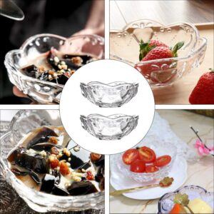 DOITOOL 2pcs Japanese Embossed Glass Bowl Glass Trifle Bowl Bar Dish Bowls Sundae Glasses Side Dishes Bowls Glass Dessert Plates Transparent Glasses Serving Dish Ice Cream Cup Snack