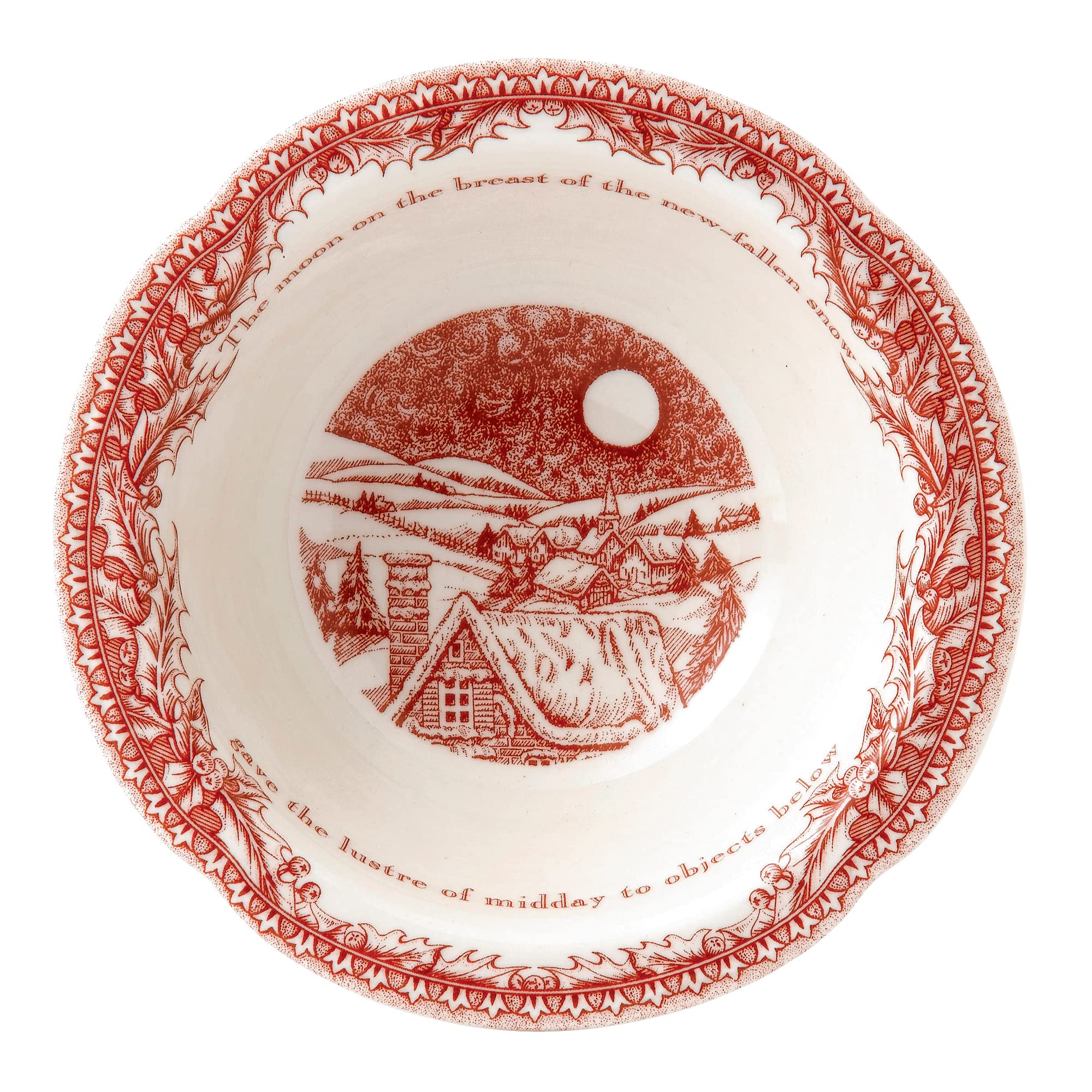 Johnson Brothers T'was The Night Soup/Cereal Bowl, Red Ivory, 6”