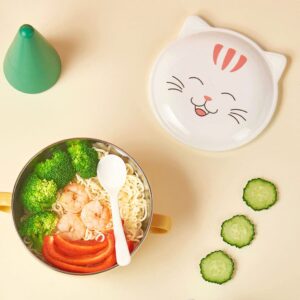 Stainless Steel Instant Noodle Bowl With Lid And Spoon Cartoon Bowl Multifunctional Soup Bowls Dinner Bowls for Home School