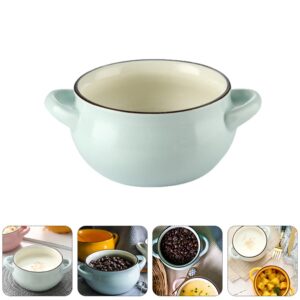 UPKOCH Ramen Ceramic Soup Bowls with Handles French Onion Soup Oven Safe Soup Mug Rice Dessert Kitchen Serving Bowls for Cereal Noodle Breakfast Stew Pot Blue French Onion Soup Bowls