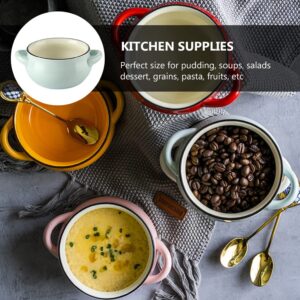 UPKOCH Ramen Ceramic Soup Bowls with Handles French Onion Soup Oven Safe Soup Mug Rice Dessert Kitchen Serving Bowls for Cereal Noodle Breakfast Stew Pot Blue French Onion Soup Bowls