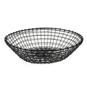 Wire Metal Black Fruit Bowl for Table Centerpiece, Modern Stylish Decorative Fruit Bowl for Kitchen Counter, Fruit Basket Perfect for Dining Table, Kitchen, Easter Decoration - 1 Pack - 13 Inch