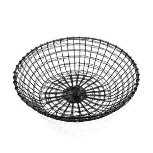 Wire Metal Black Fruit Bowl for Table Centerpiece, Modern Stylish Decorative Fruit Bowl for Kitchen Counter, Fruit Basket Perfect for Dining Table, Kitchen, Easter Decoration - 1 Pack - 13 Inch