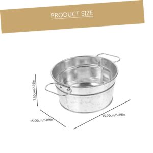 COLLBATH Food Tray 4pcs Wrought Iron Popcorn Container Mini Containers Snack Container Mini Snack Containers Mini Keg Snacks Holder Stainless Steel Storage Board Silver Snack Container