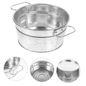 COLLBATH Food Tray 4pcs Wrought Iron Popcorn Container Mini Containers Snack Container Mini Snack Containers Mini Keg Snacks Holder Stainless Steel Storage Board Silver Snack Container