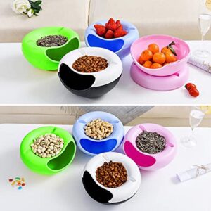 Double Dish Snack Bowl,Multi-function Snack Box Storage Box Double Layer Container,Double Dish Pedestal Serving Snack Dish with Cellphone Holder Slot For Peanutss Pistachios Cherries Fruits Candy