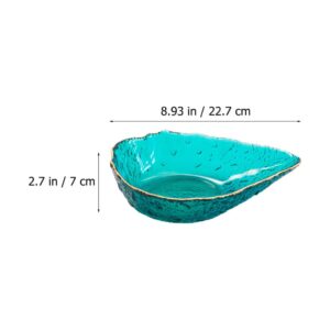 ABOOFAN Glass Salad Bowls Mixing Bowls Irregular Shape Serving Bowls for Kitchen Prep Fruit Pasta Popcorn and Snack 580ml Green