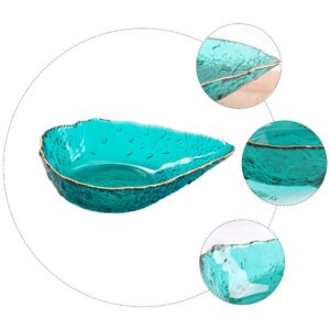 ABOOFAN Glass Salad Bowls Mixing Bowls Irregular Shape Serving Bowls for Kitchen Prep Fruit Pasta Popcorn and Snack 580ml Green