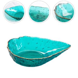 ABOOFAN Glass Salad Bowls Mixing Bowls Irregular Shape Serving Bowls for Kitchen Prep Fruit Pasta Popcorn and Snack 580ml Green