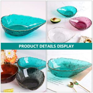 ABOOFAN Glass Salad Bowls Mixing Bowls Irregular Shape Serving Bowls for Kitchen Prep Fruit Pasta Popcorn and Snack 580ml Green