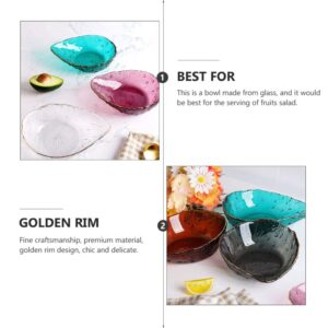 ABOOFAN Glass Salad Bowls Mixing Bowls Irregular Shape Serving Bowls for Kitchen Prep Fruit Pasta Popcorn and Snack 580ml Green