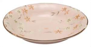 kaju arifu k12279 curry and pasta plate, pink, 8.2 inches (20.7 cm), mino ware hanari cherry blossom, curry & pasta