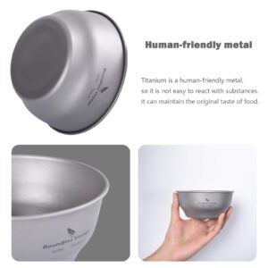 Boundless Voyage 400ml Camping Titanium Single-Walled Bowls Lightweight for Outdoor Hiking Dinnerware A-Ti1105T