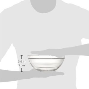 Duralex Made In France Lys Stackable Glass Bowl (Set of 6), 1.5 quart, Clear