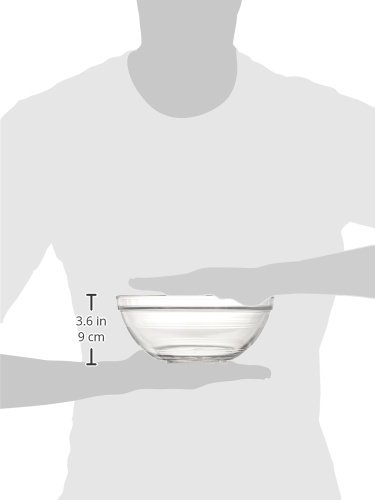 Duralex Made In France Lys Stackable Glass Bowl (Set of 6), 1.5 quart, Clear