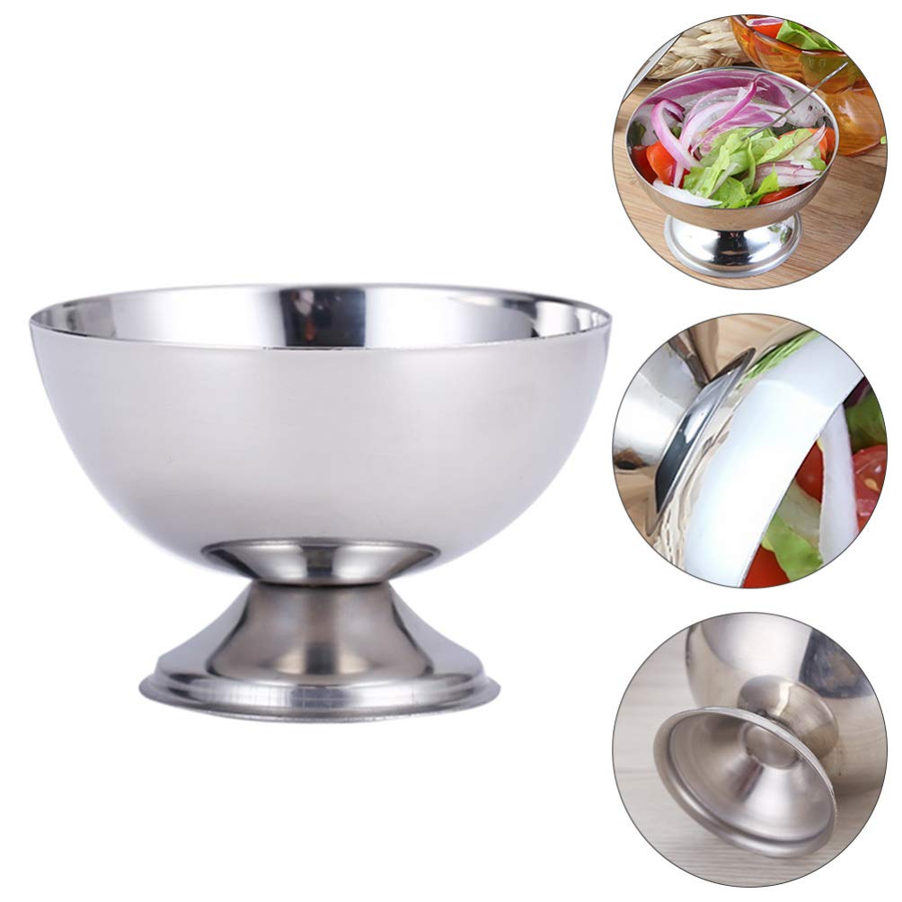 Yardwe Stainless Steel Bowl Dessert Bowl Sauce Bowls Ice Cream Fruit Snack Candy Cup Appetizer Plates Serving Portion Cups Ramekins for Home Kicthen 10. 7x7cm