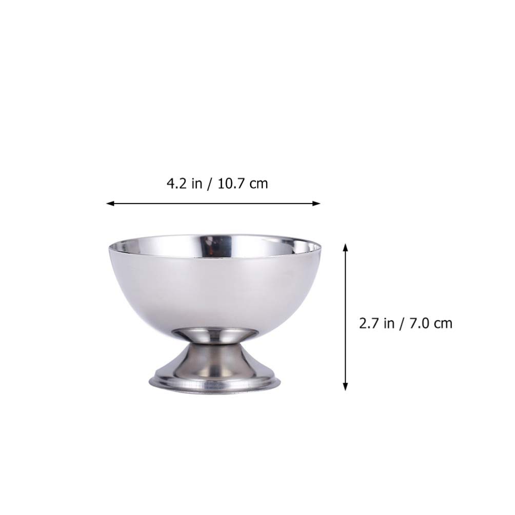 Yardwe Stainless Steel Bowl Dessert Bowl Sauce Bowls Ice Cream Fruit Snack Candy Cup Appetizer Plates Serving Portion Cups Ramekins for Home Kicthen 10. 7x7cm