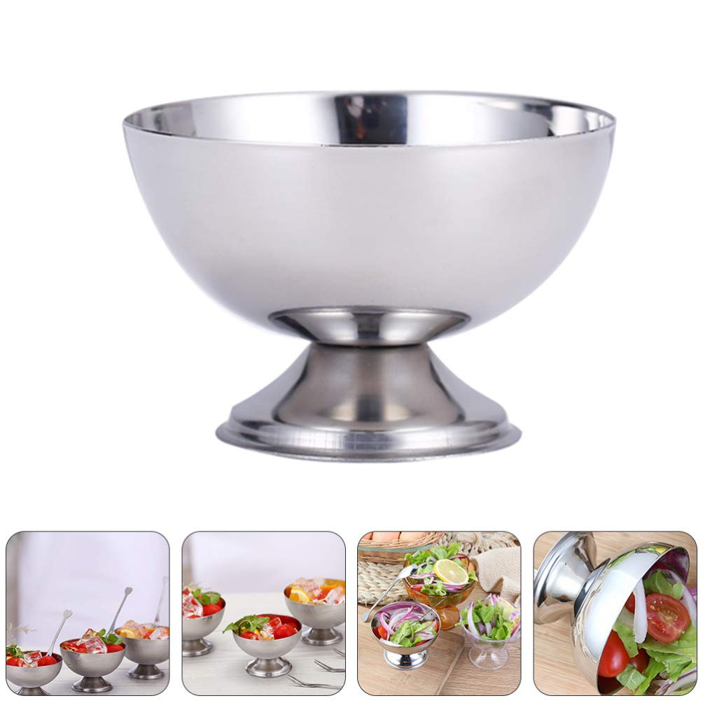 Yardwe Stainless Steel Bowl Dessert Bowl Sauce Bowls Ice Cream Fruit Snack Candy Cup Appetizer Plates Serving Portion Cups Ramekins for Home Kicthen 10. 7x7cm