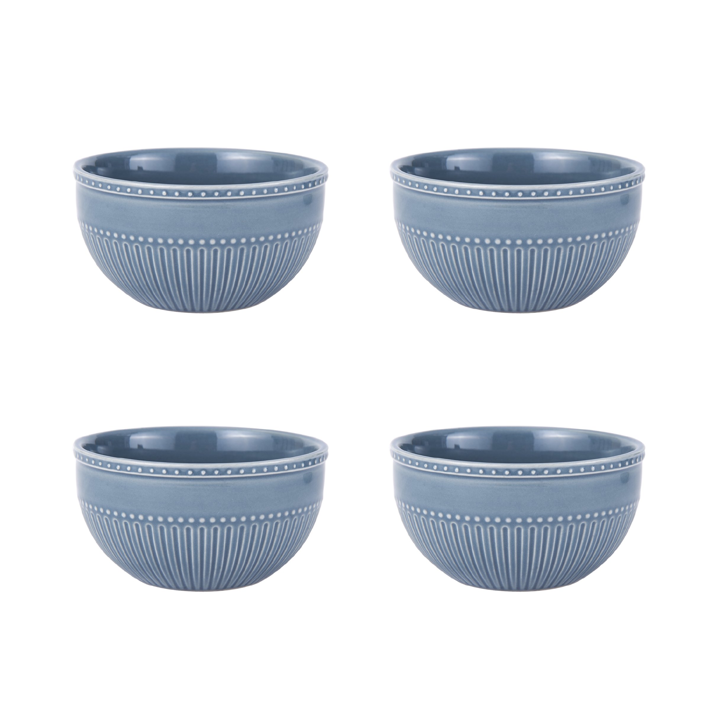 Mikasa Italian Countryside 4.5-Inch Fruit Bowl, Set Of 4,Blue