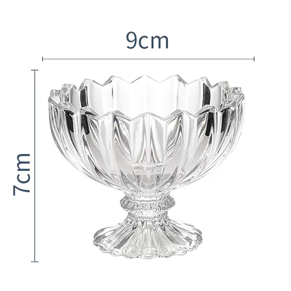 Z·Bling 2 PCS 120ml Dessert Bowls Footed Glass Cups,Small Size,for Dessert,Yogurt,Ice Cream,Cocktail,Trifle,Pudding,Christmas Holiday Party