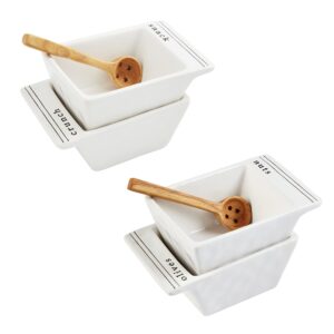 Mud Pie Olive Nested Snack Bowl Sets, dish 5" x 3 1/2" | spoon 4 3/4"