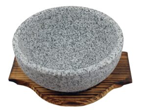 sunrise kitchen supply natural stone bowl for bibimbap and soup (36 oz)