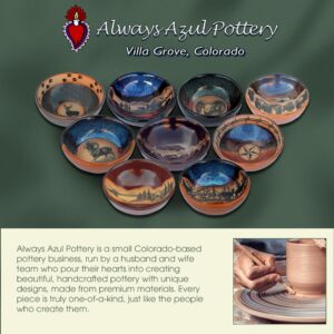 Always Azul Pottery Ruins French Onion Soup Bowl in Azulscape Glaze - Handmade Ceramic Pottery Bowl, Handcrafted Polished Stoneware, Unique & Stylish Glazed Bowl, Great for Soup, Salad, Cereal & More