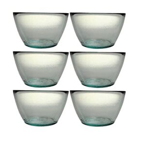 French Home Recycled Glass Vintage Soup Bowl, Set of 6