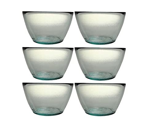 French Home Recycled Glass Vintage Soup Bowl, Set of 6