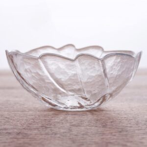 Clear Glass Bowl Glass Wave Bowl, Salad Mixing Bowl Glass Transparent Serving Bowl Appetizer Bowl for Home Kitchen Restaurant Lunch Bowl