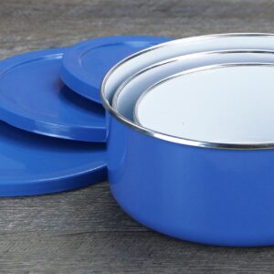 Reston Lloyd 6 Piece Enamel on Steel Bowl Set, Small, Azure