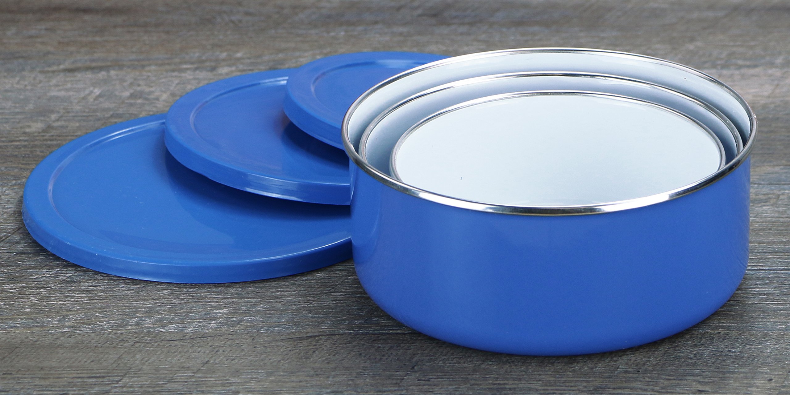 Reston Lloyd 6 Piece Enamel on Steel Bowl Set, Small, Azure