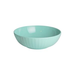 Trina Turk Melamine Set of 4 Bowls-Unbreakable, Lightweight Indoor & Outdoor Dinnerware Set for Home Entertaining, Barbecues, Picnics, Parties & Camping-BPA-Free, Weave Aqua Blue