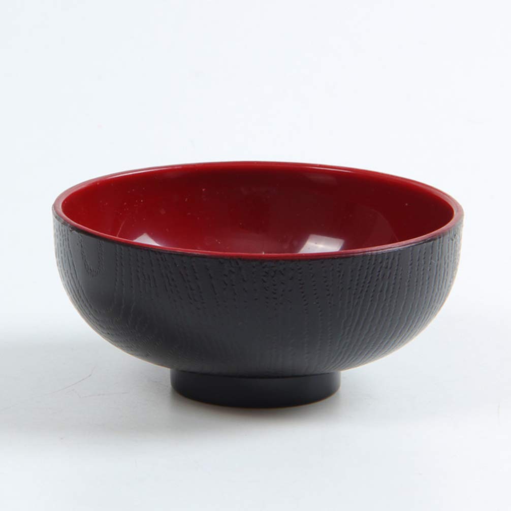 Operitacx Oatmeal Bowl 2Pcs Japanese Miso Bowls with Lid Traditional Ramen Bowl Lacquer Bowl Rice Bowl Soup Serving Bowls for Soup Rice Noodles (Black) Japanese Rice Bowls