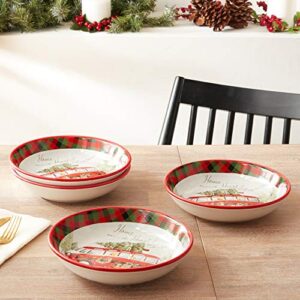 Certified International Home for Christmas 9.25 Soup/Pasta Bowls, Set of4, One Size, Multicolor