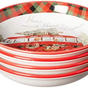 Certified International Home for Christmas 9.25 Soup/Pasta Bowls, Set of4, One Size, Multicolor