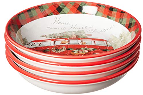 Certified International Home for Christmas 9.25 Soup/Pasta Bowls, Set of4, One Size, Multicolor