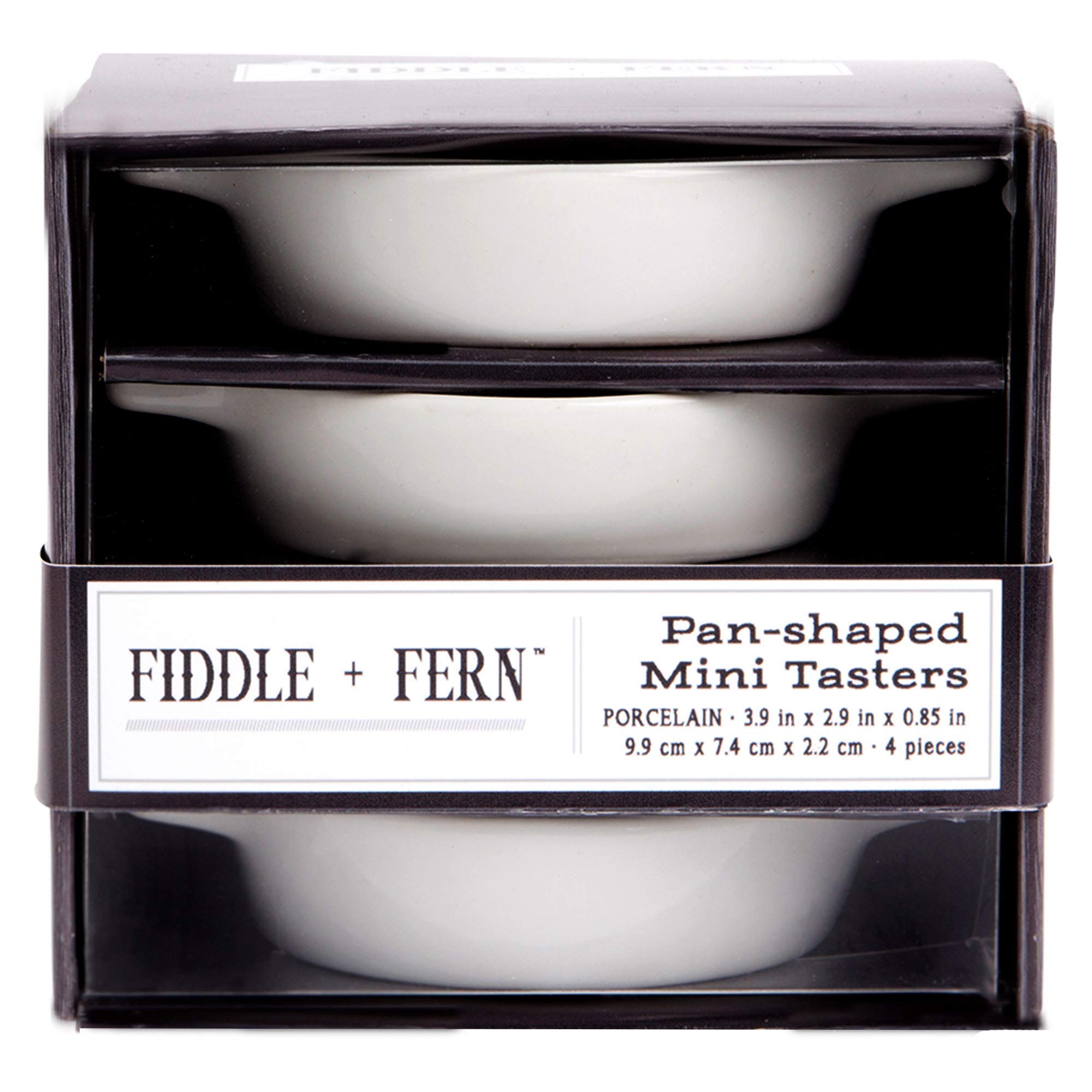 Home Essentials 15231 Fiddle and Fern Pan Shape Mini Taster, Set of 4, 1 Oz, 4-inch Long