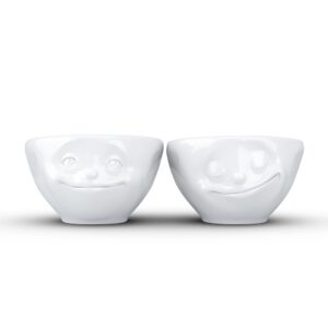 tassen small porcelain bowl set no. 2, happy & dreamy face, 3.3 oz. white (set of 2 bowls)