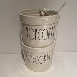 Rae Dunn POPCORN Bowl set of 2 - Ceramic - 5.5 in diameter - 5 in high