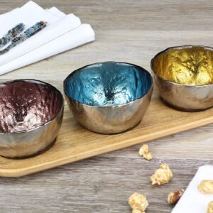 Pampa Bay Let's Entertain Set of 3 Colored Glass Bowls & Tray