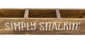 Simply Snackin 3 Section Divided Wood Snack Tray