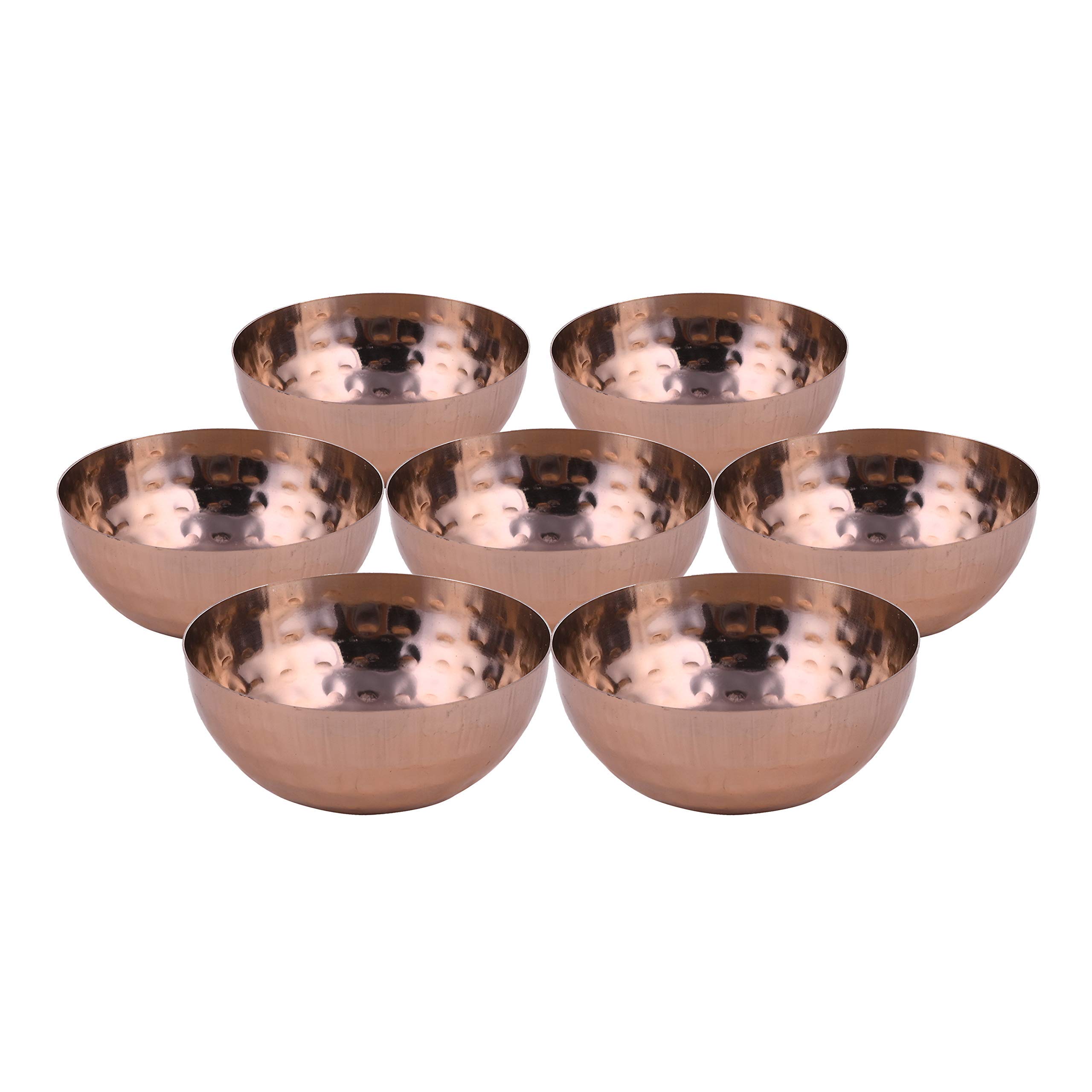 elite DECORIO Copper Engraved Set of 7 Offering Bowls Tibetan Buddhist Mini Offering Bowls Water Offering Bowls Supplies Offering Bowls for Yoga Meditation Altar Dia. 2.4 Inch, 1 Inch